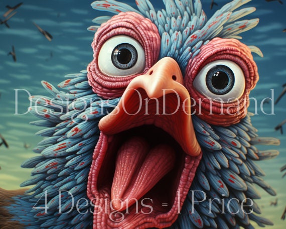 Funny Chicken Printable Square Digital Download 16 in X 16 300DPI Ratio ...