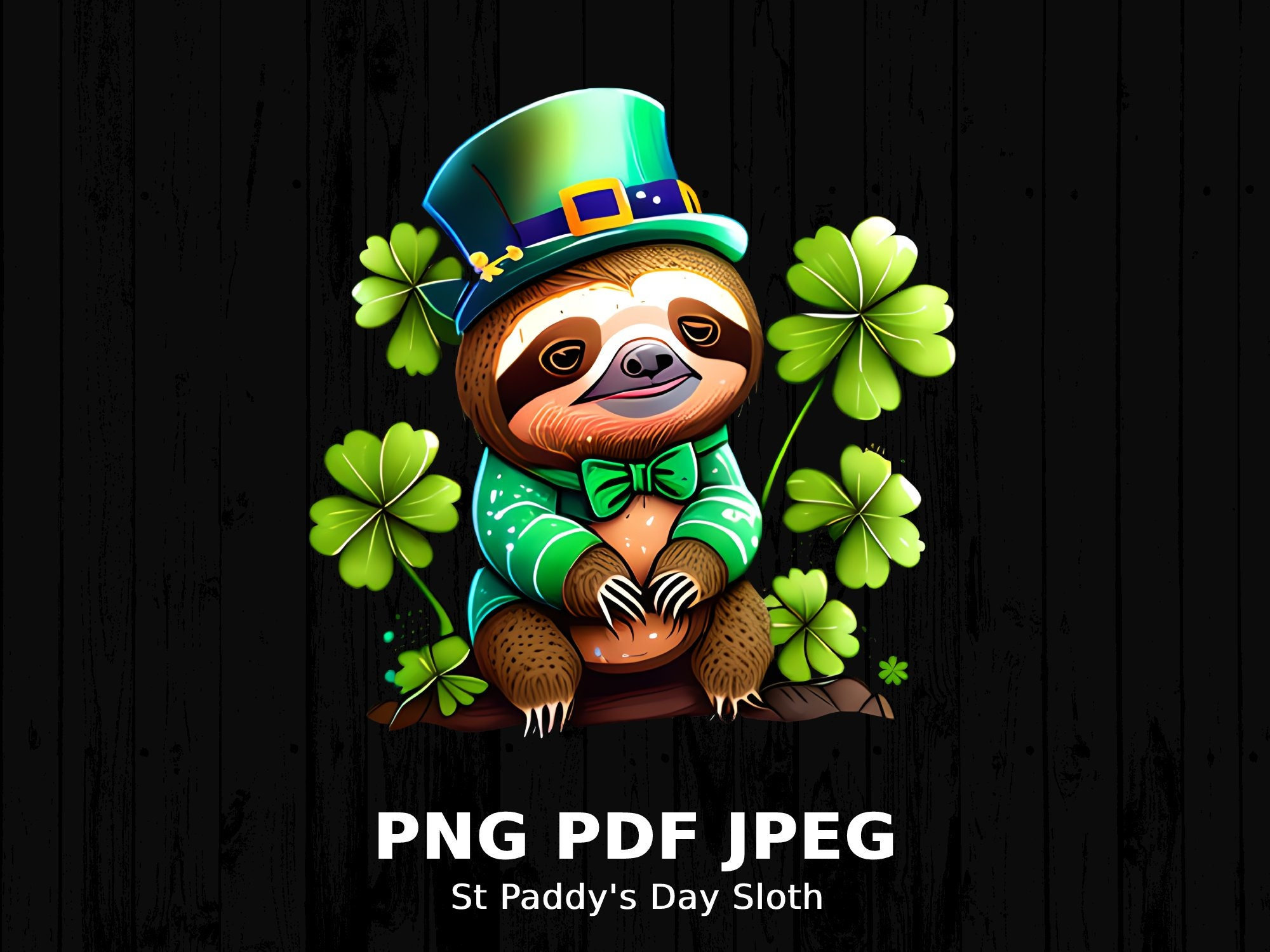 St Patricks Day Sloth Digital File Irish Sloth Paddy's Day Celebration ...