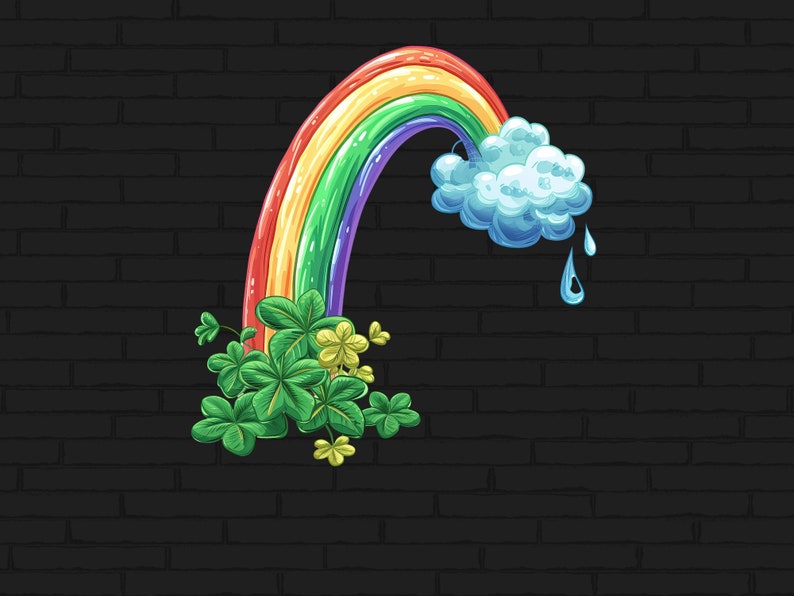Lucky Rainbow St Patricks Day Clipart PDF PNG Commercial and Personal ...