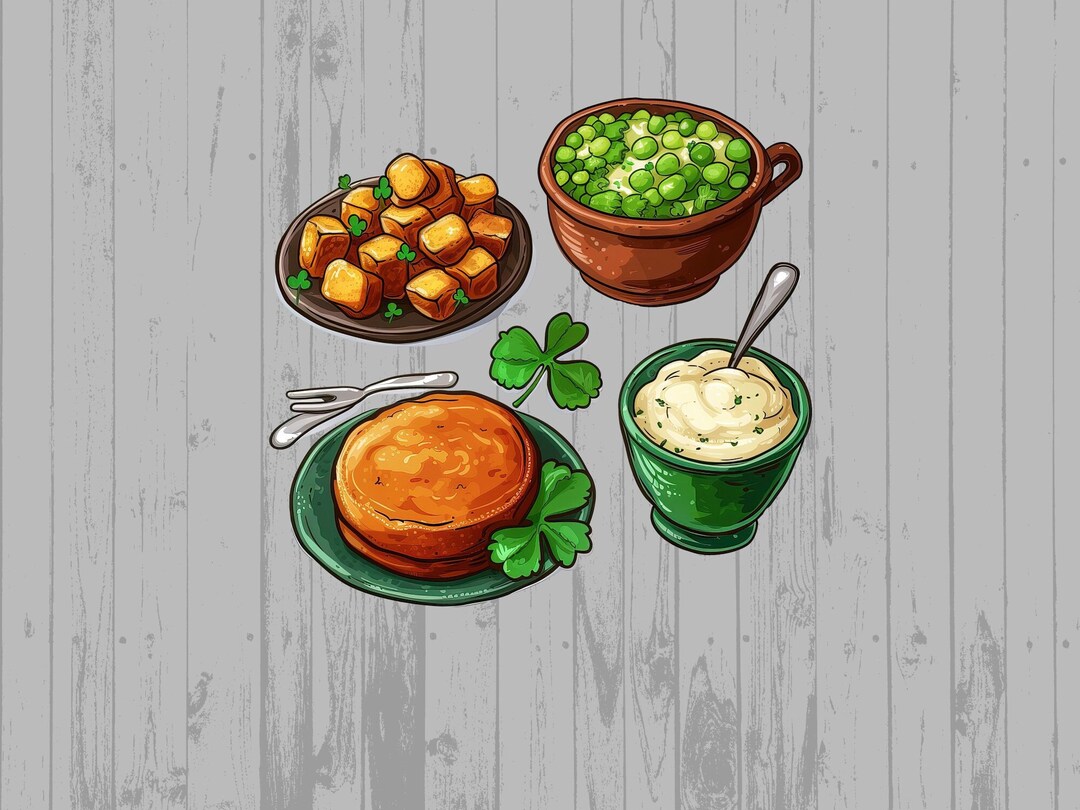 Irish Food St Patricks Day Clipart PDF PNG Commercial and Personal Use ...