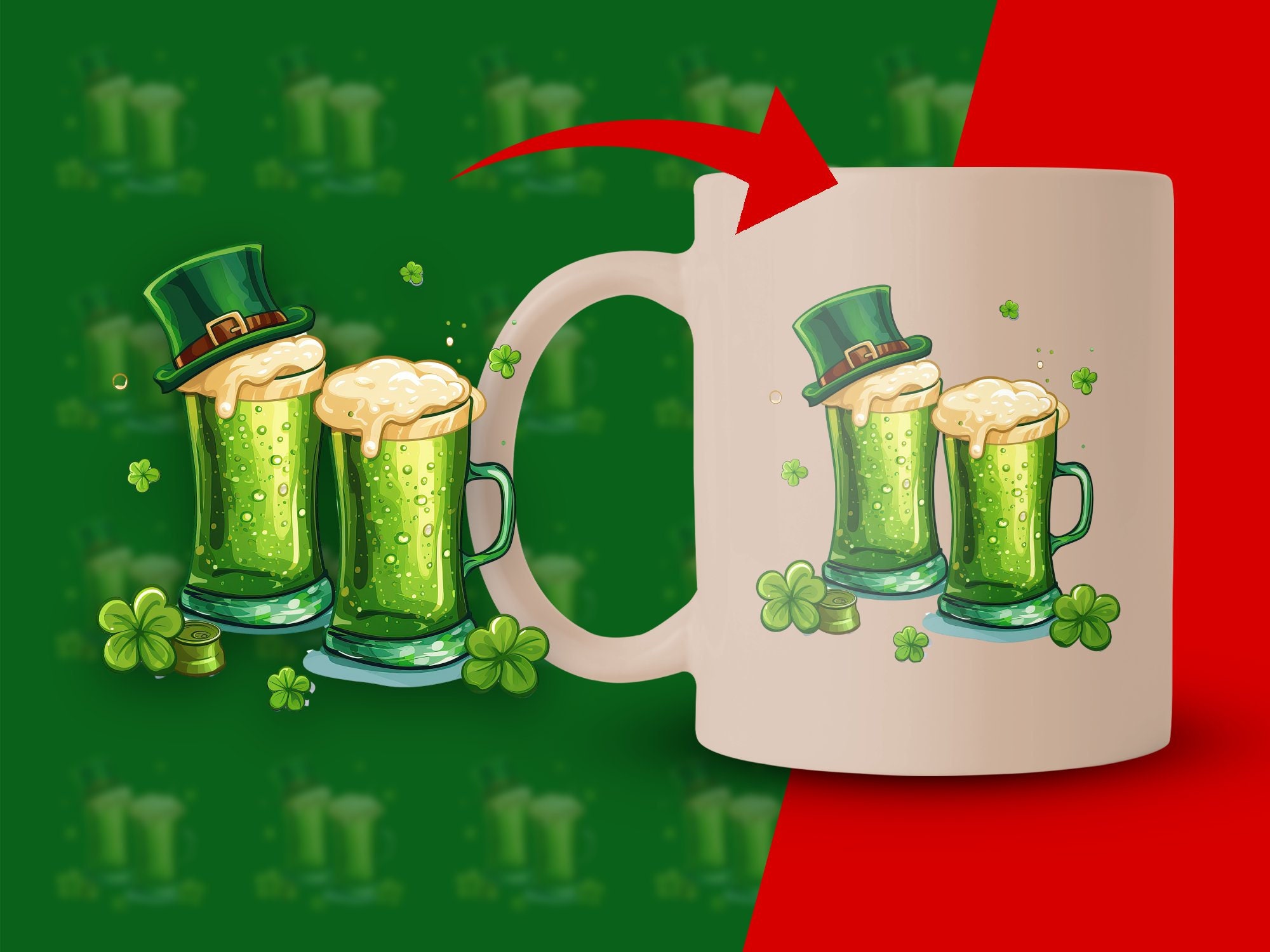 Irish Hat Beer St Patricks Day Clipart PDF PNG Commercial and Personal ...