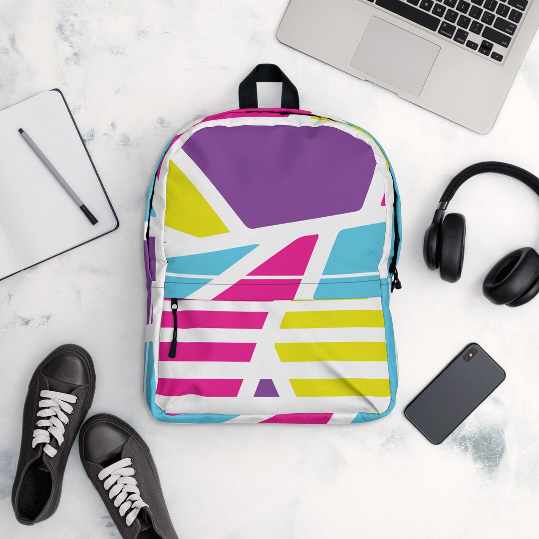 Retro 80s 90s Backpack Vibrant Retro Backpack Back to School Kids ...
