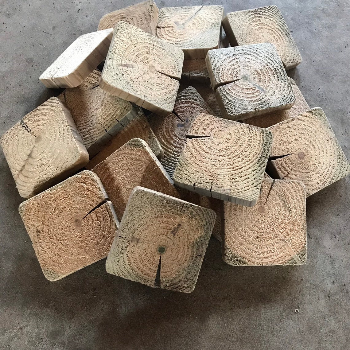 20 Pcs Wood Log Slices 3.5 Square for Coasters 9 cm | Etsy