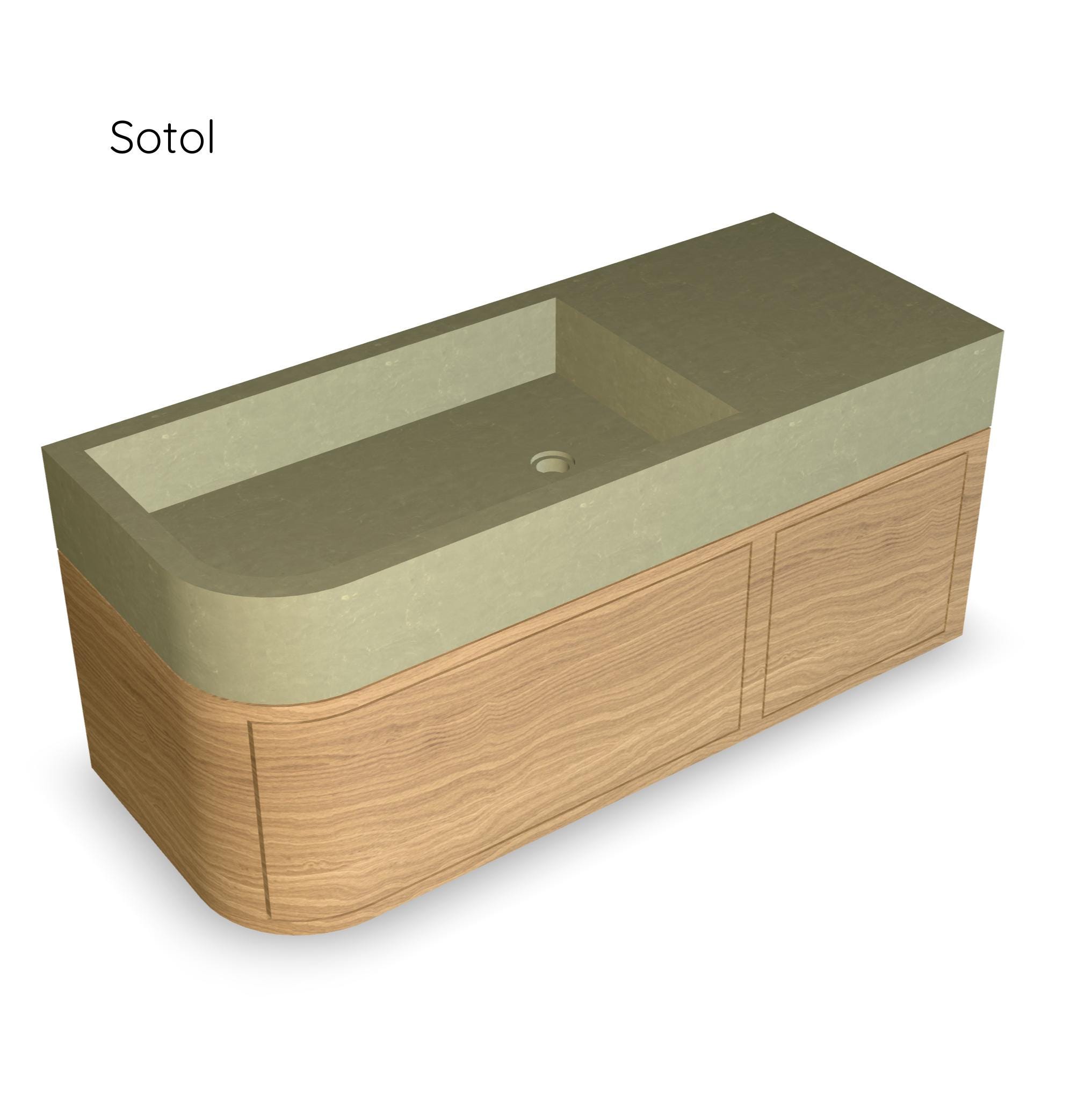 40" Powder Room Vanity With Concrete Sink - Etsy