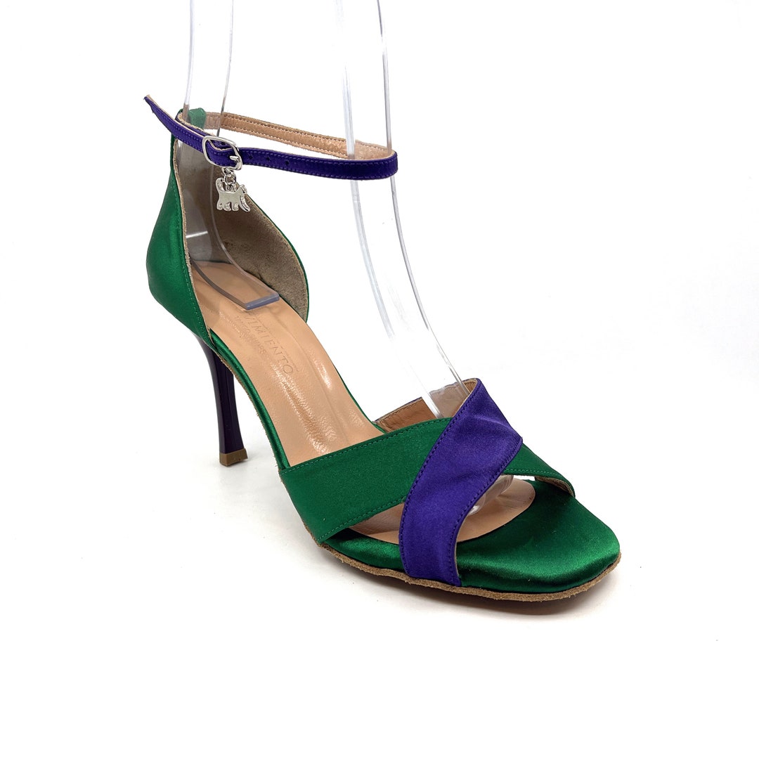 Movimiento Cross Purple & Green Satin Premium Handmade Women's ...
