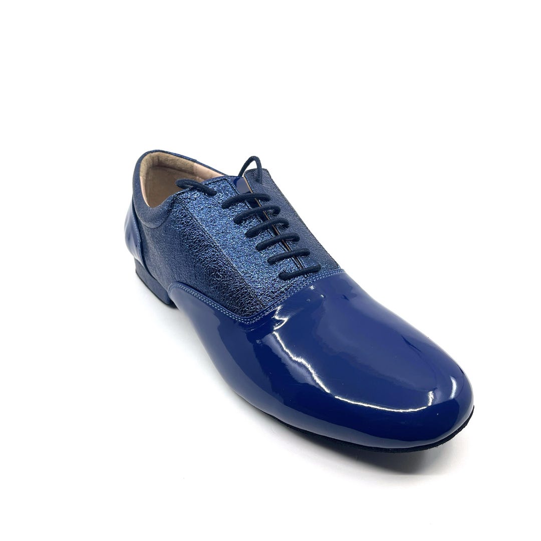 Movimiento Zapateo Blue Shine Mix Patent Leather Handmade Men Designer ...