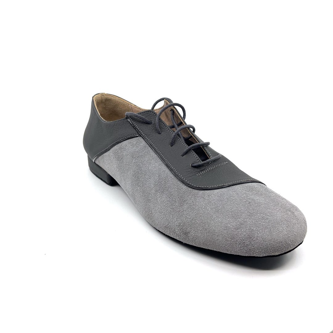Movimiento Linea Grey Mix Suede and Leather Handmade Men Classic ...