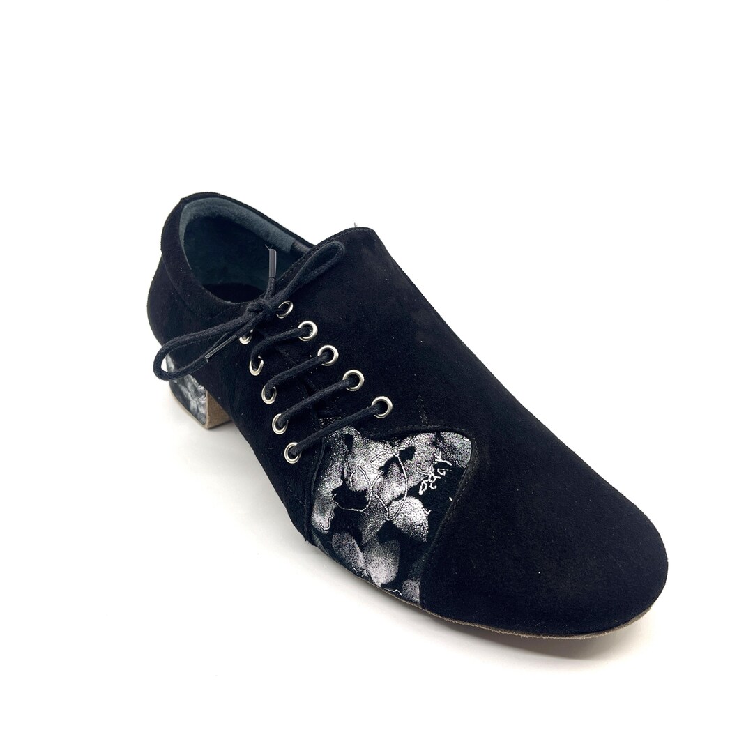 Movimiento Latino Black Silver Salsa Dance Shoes Ballroom Bachata ...