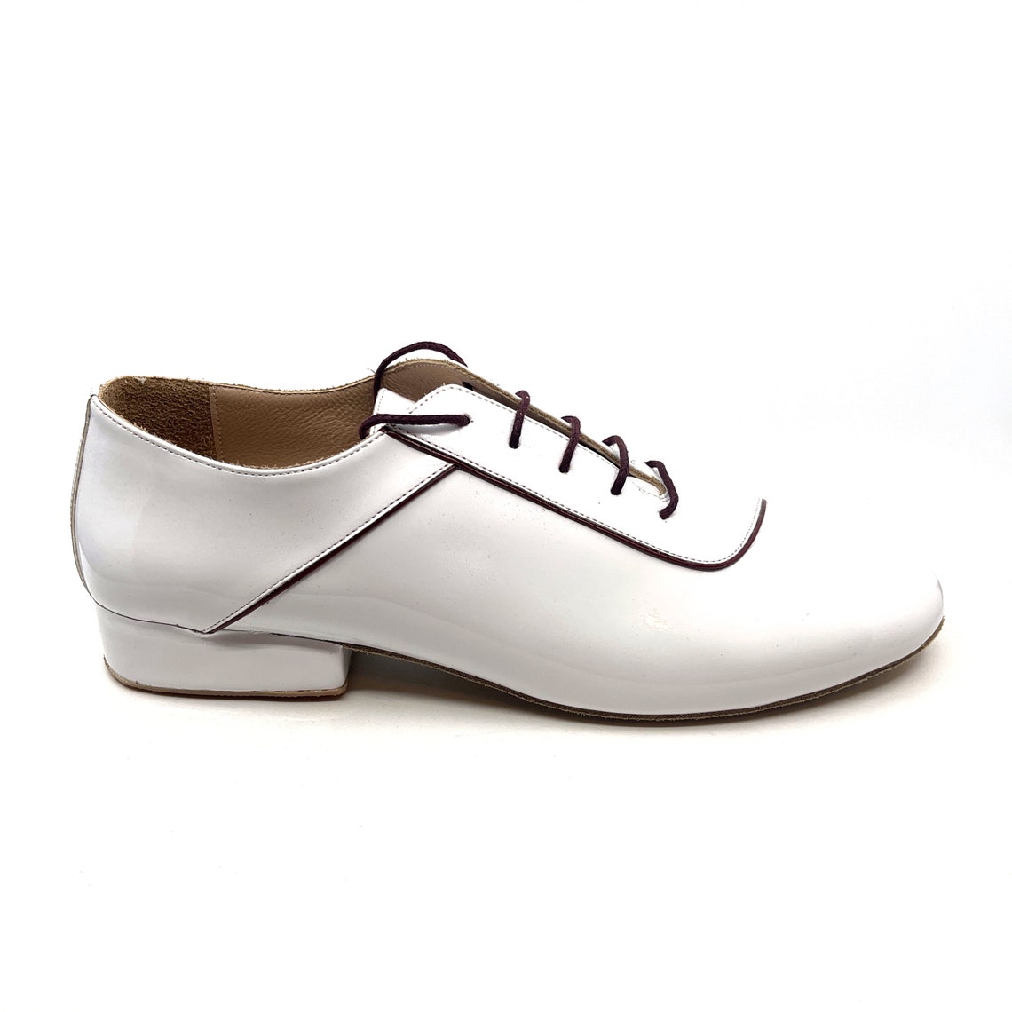 Movimiento Linea White Red White Patent Leather Handmade Men Classic ...