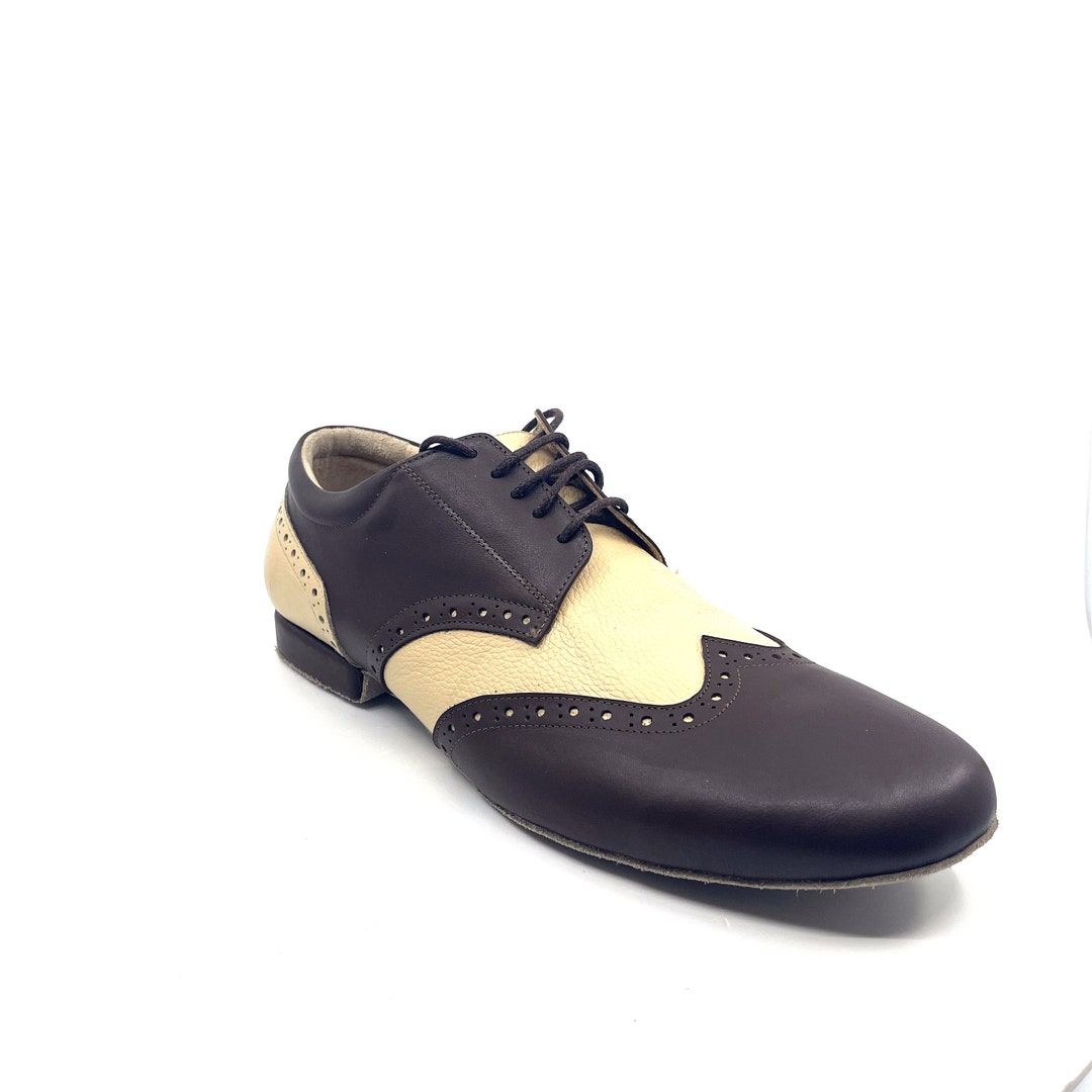 Movimiento Compadre Brown & Beige Leather Handmade Men Classic ...