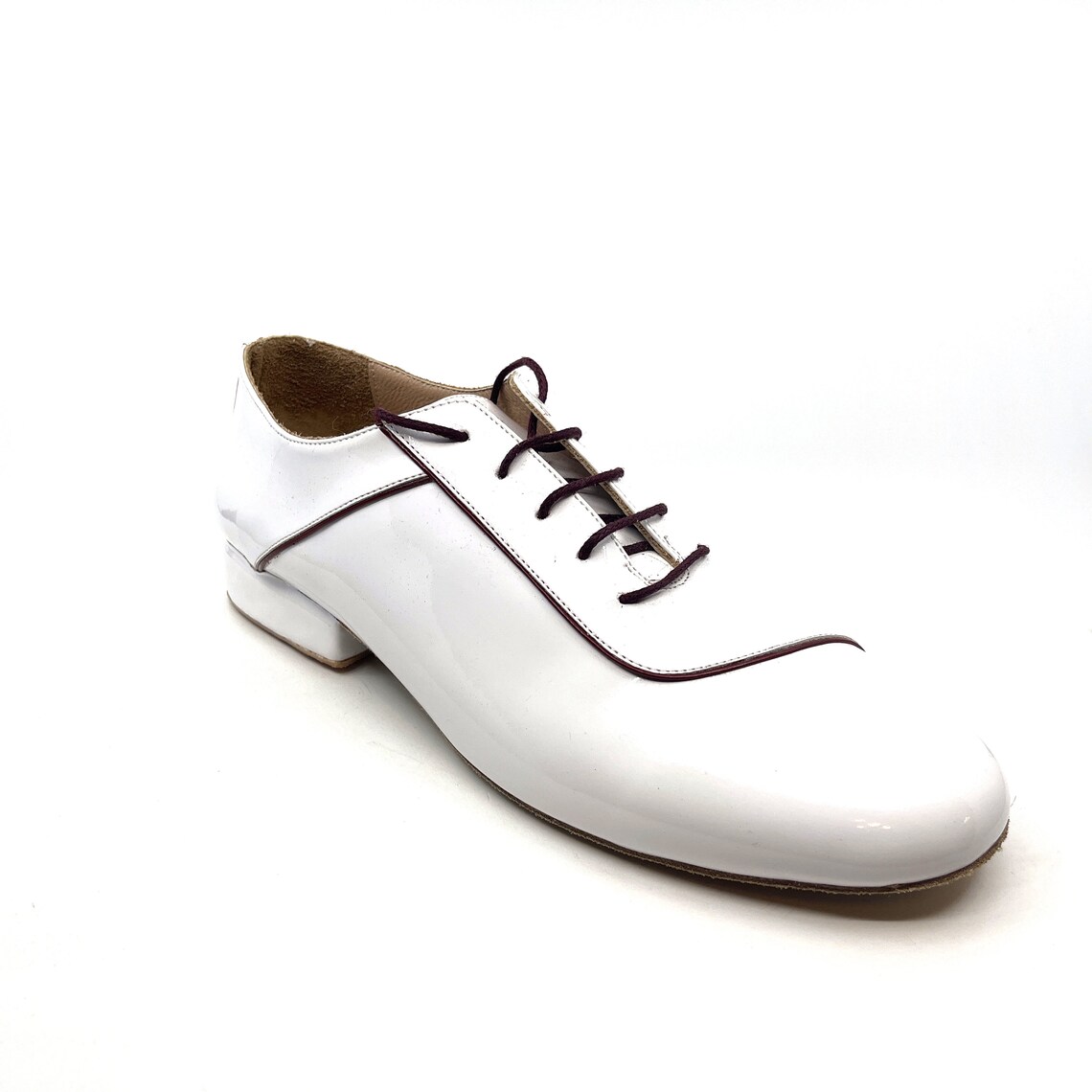 Movimiento Linea White Red White Patent Leather Handmade Men Classic ...