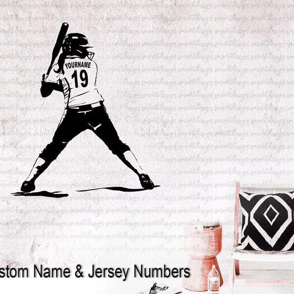 Softball Wall Decal - Etsy