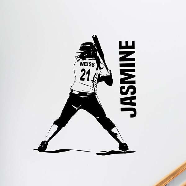 Softball Wall Decal - Etsy