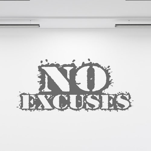 NO EXCUSES Wall Decal Fitness Gym Training Vinyl Decal - Etsy