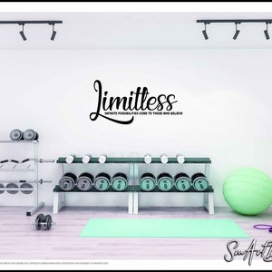 Limitless - Wall Decal Sticker, Motivational Quote, Vinyl Wall Art ...
