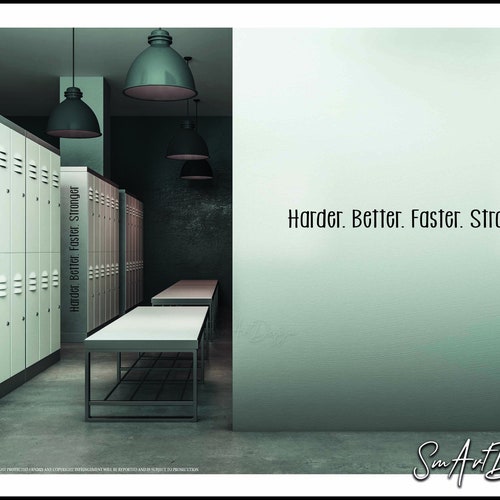 Harder Better Faster Stronger Motivational Gym Wall Vinyl - Etsy Canada
