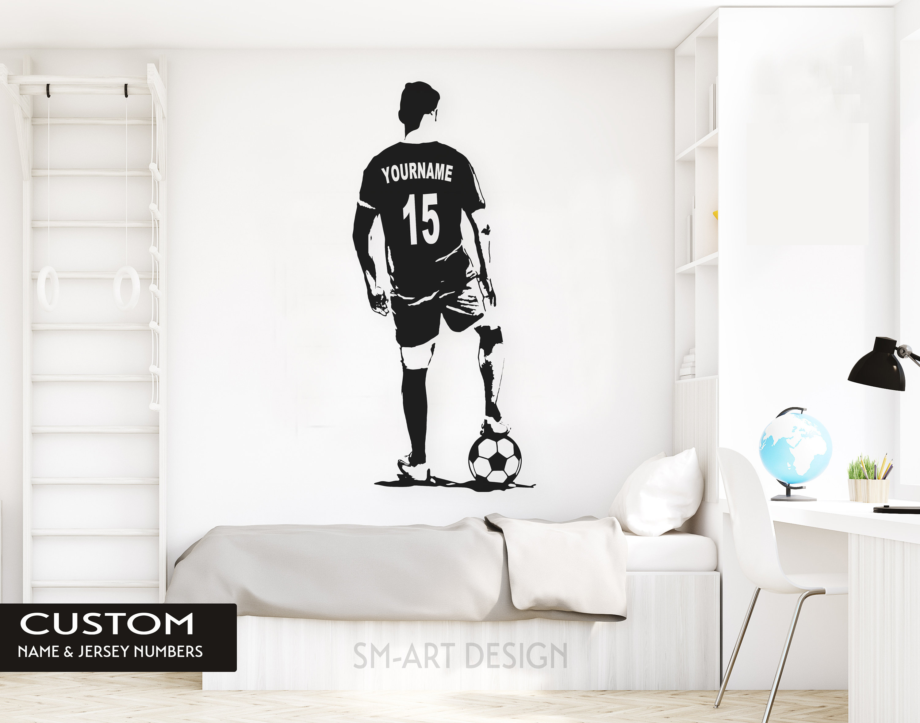 Soccer Wall Art Custom Name Football Decal Soccer Football | Etsy