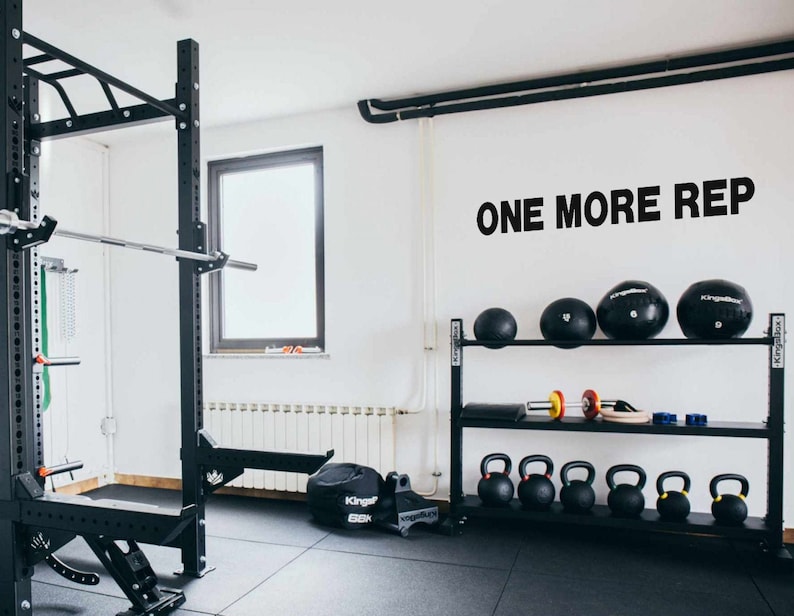 Gym Quote '' One More Rep '' Wall Decal Vinyl - Etsy