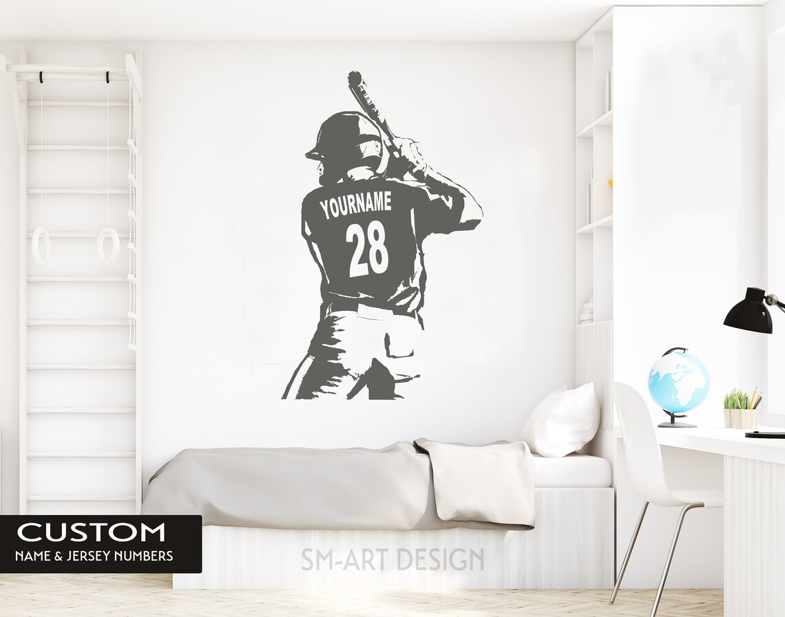 Baseball Wall Decal Custom Name Baseball Wall Decor Wall - Etsy