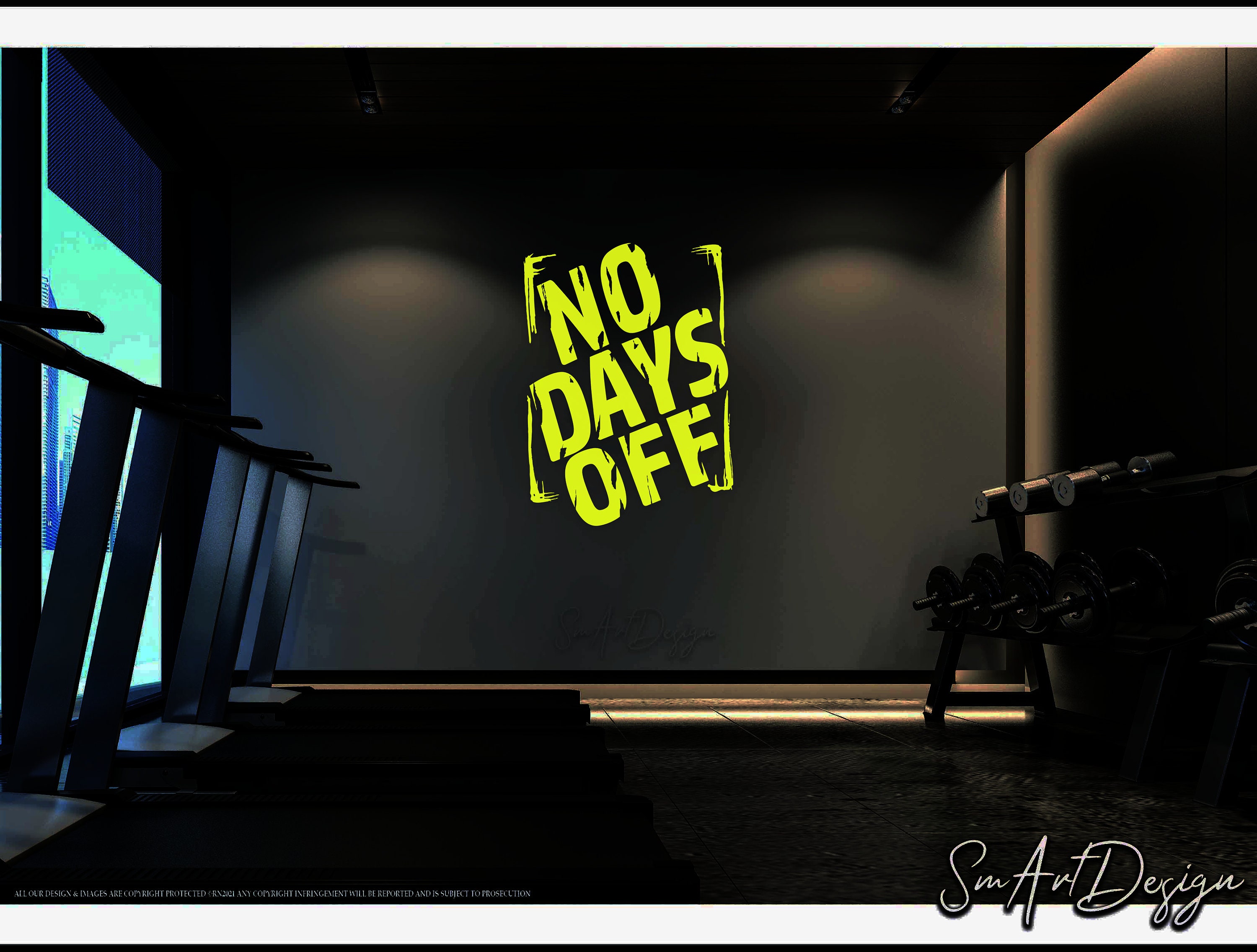No Days Off Gym Wall Vinyl Decal Training Motivational Quote - Etsy