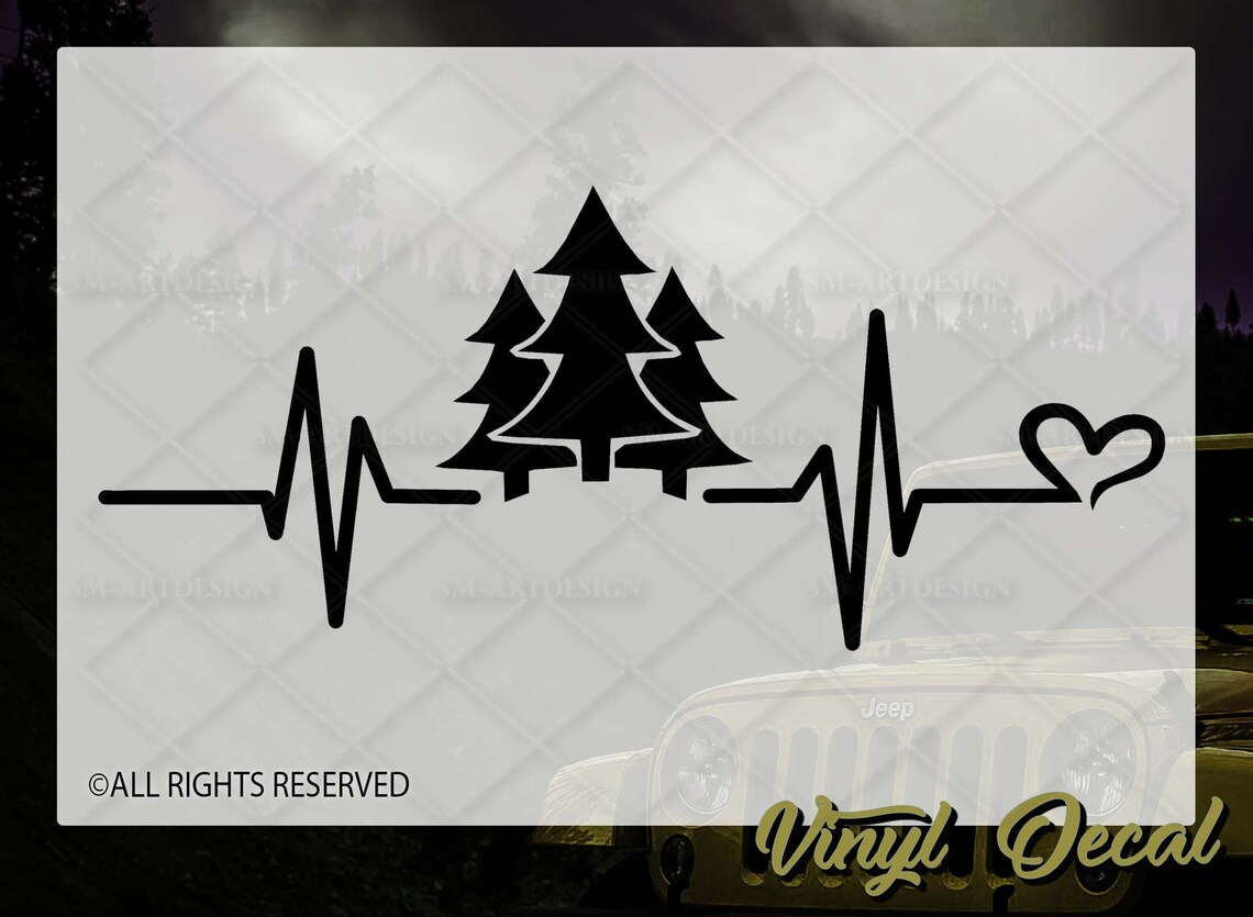 Forest heartbeat Vinyl Decal sticker VRS decal car window | Etsy