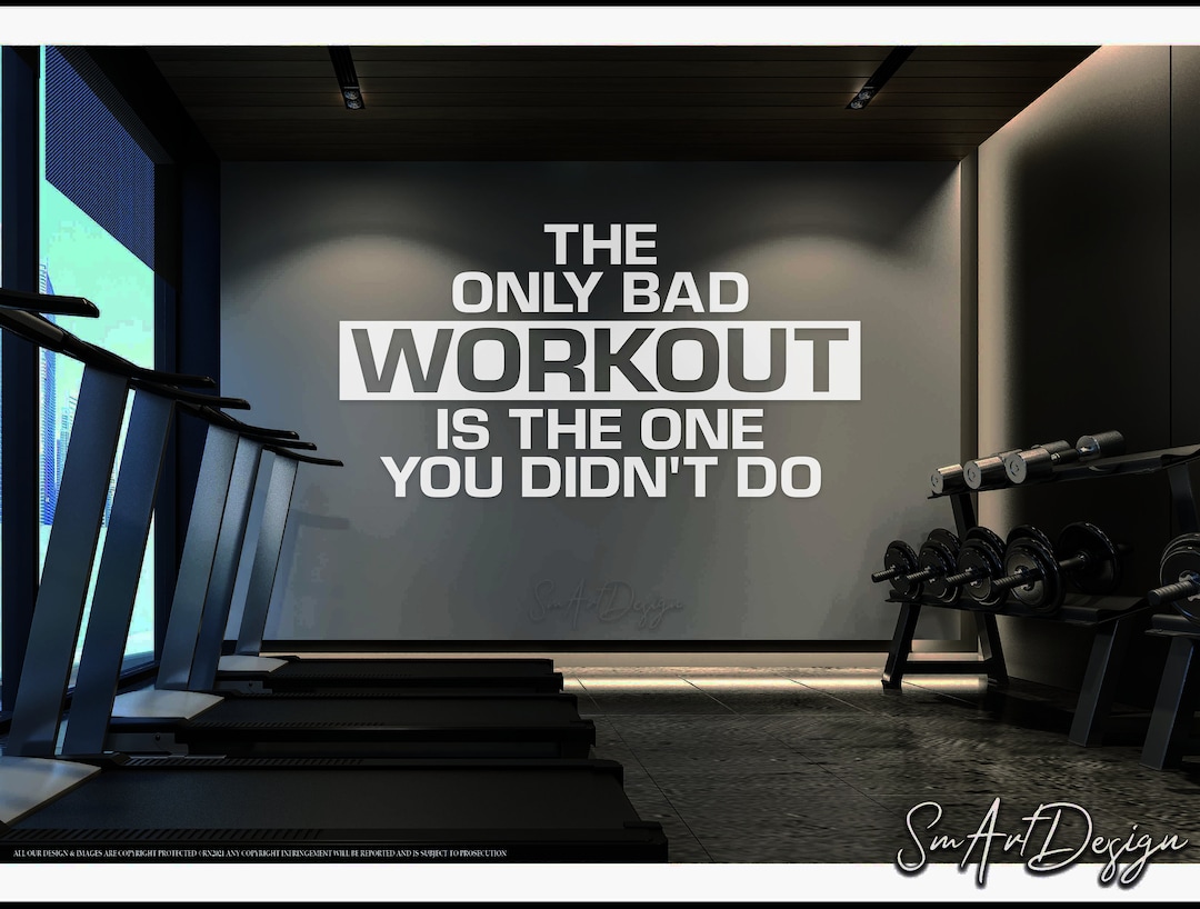 Home Gym Vinyl Decal, Motivational Gym Quotes Wall Decor for Your ...