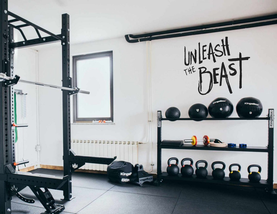 Unleash the Beast Wall Vinyl Decal Gym Sticker Home Gym - Etsy