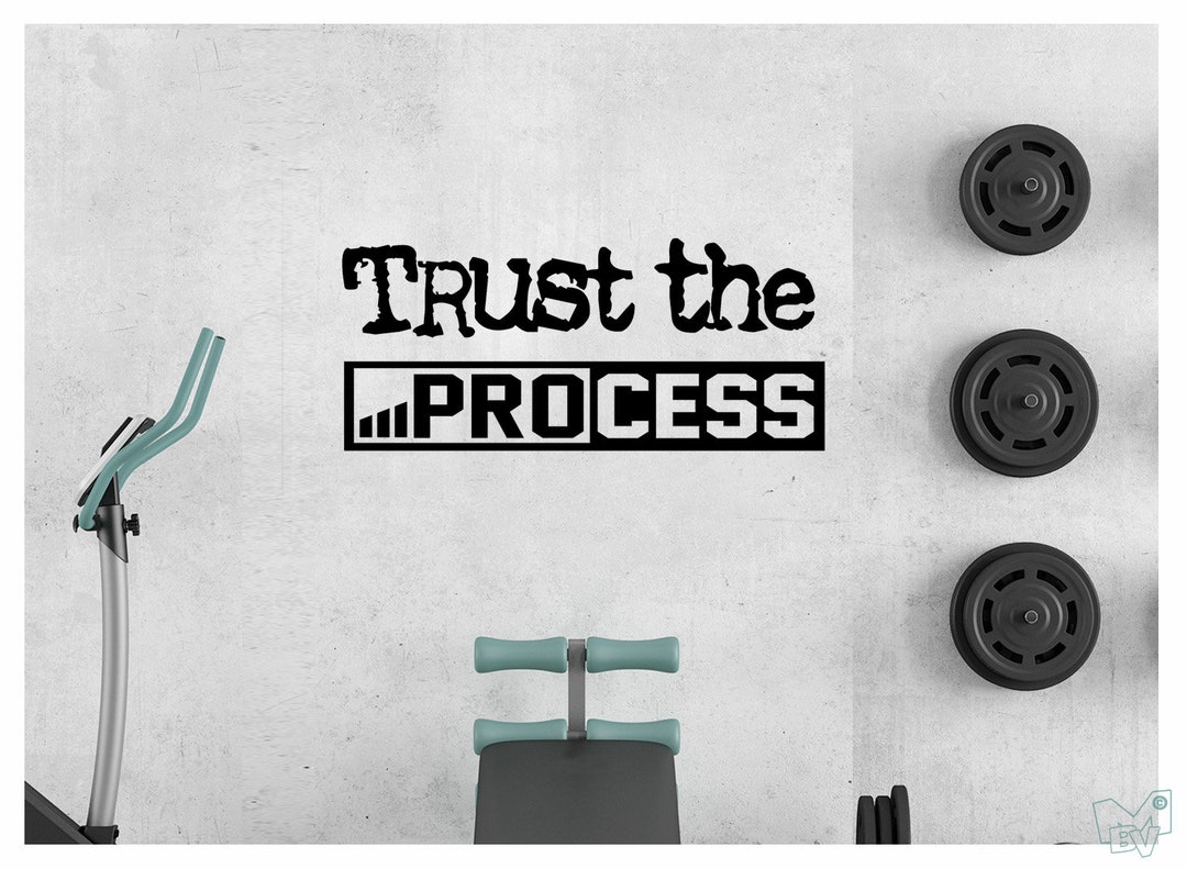 Trust the Process, Wall Decal Vinyl Sticker, Gym Quote, Home Gym Decor ...
