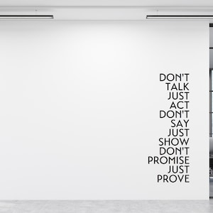Motivational Office, Sports, Gym, Life Quote " Don't Talk Just Act, Don ...