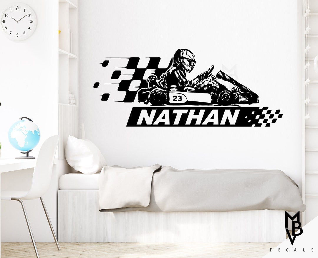 GO Kart Racing Custom Name and Kart Number - Karting Wall Decal - Go ...