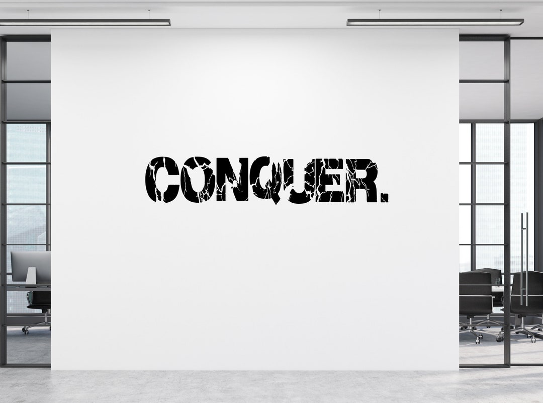 CONQUER Wall Decal - Conquer Gym Wall Vinyl Decals - Training Room Gym ...