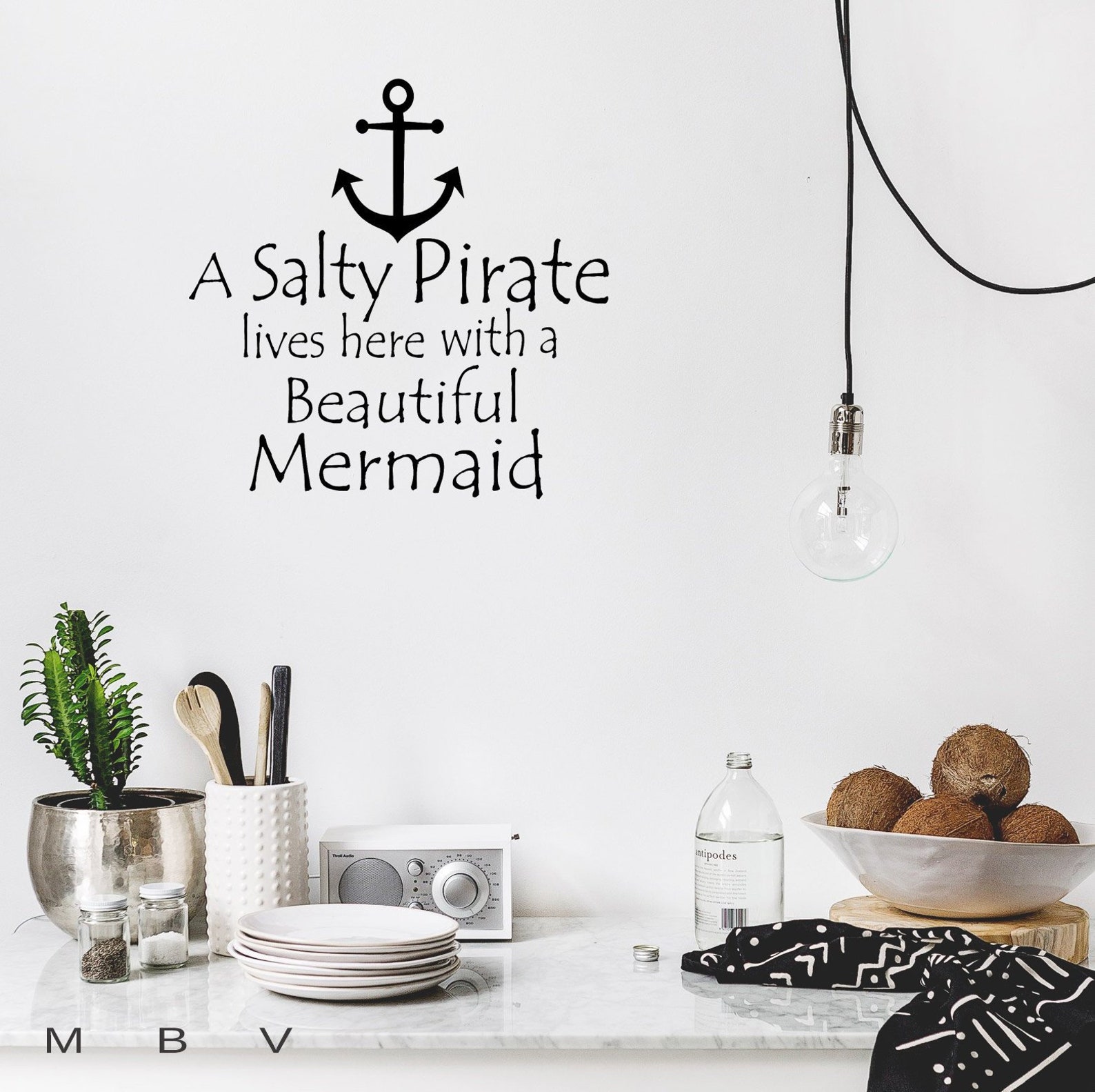 A Salty Pirate Lives Here With a Beautiful Mermaid Wall | Etsy