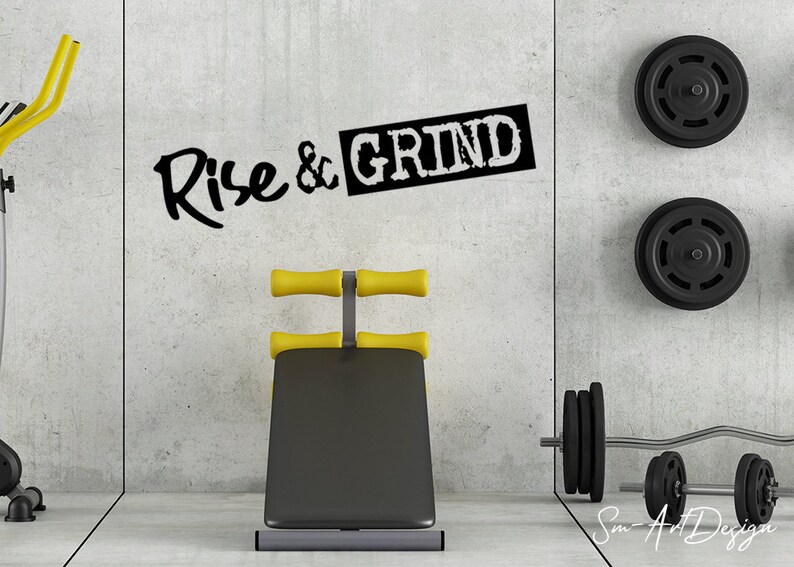Rise and Grind Motivational Wall Decal Vinyl Sticker Gym - Etsy Canada