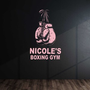 Boxing Sign Vinyl Wall Decal- Custom Name & Text Gym Decor - Boxing ...