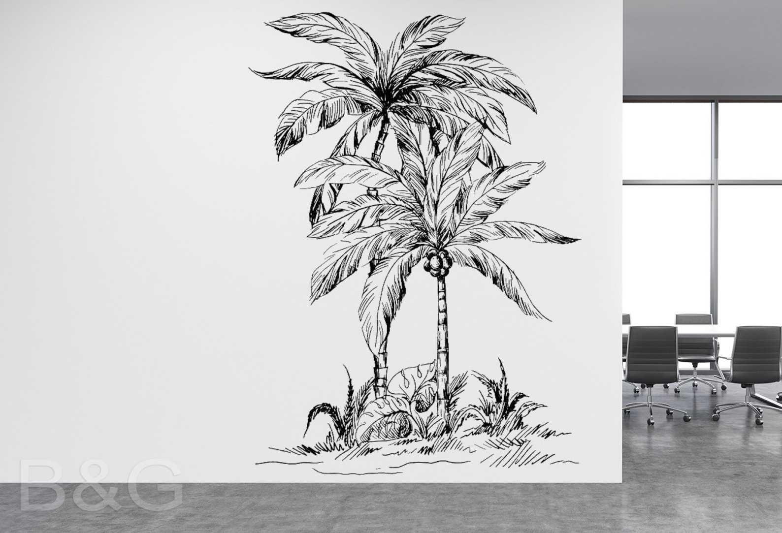 Tropical Palm Trees With Leaves Decal Exotic Palm Tree Vinyl | Etsy