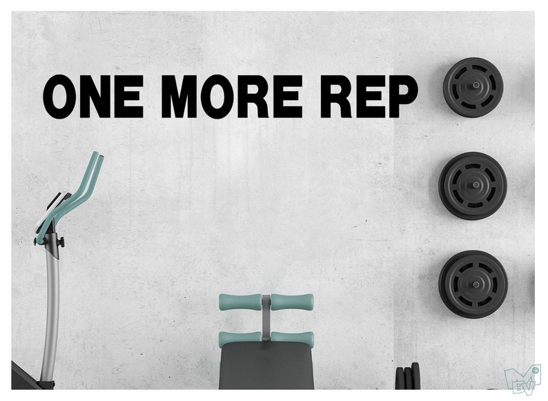 Gym Quote '' One More Rep '' Wall Decal Vinyl - Etsy