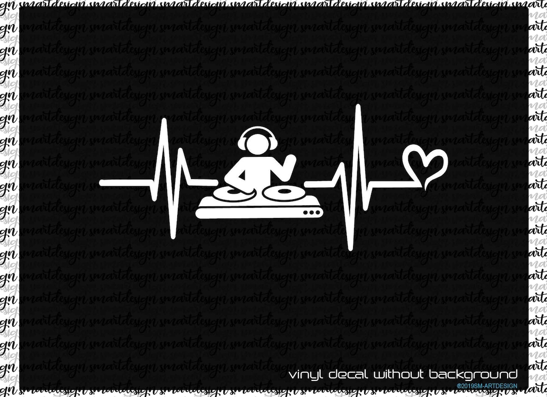 DJ Decal - Heartbeat Decal - Deejaying Decal - VRS Vinyl Sticker ...