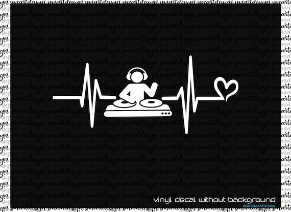 DJ Decal Heartbeat Decal deejaying decal VRS vinyl | Etsy