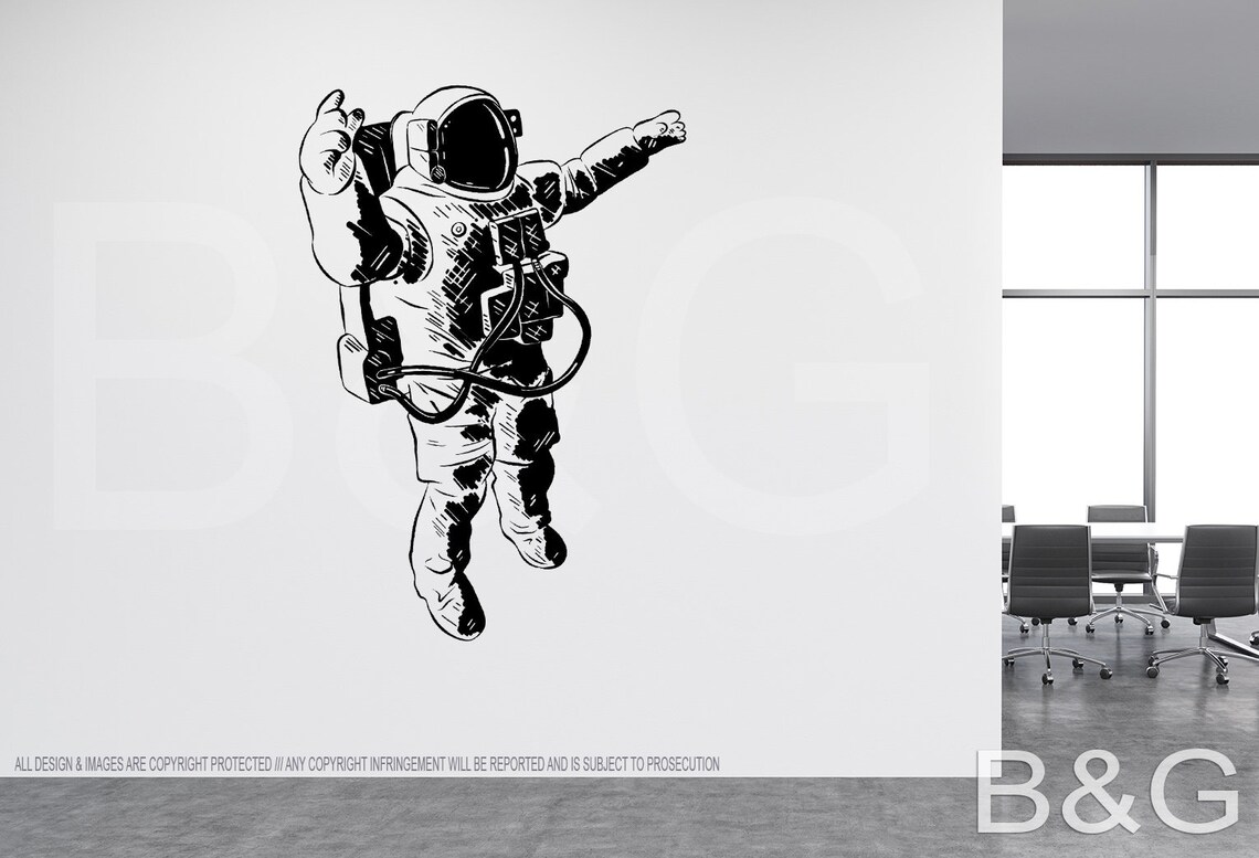 Astronaut Decal Astronaut Sketch Vinyl Sticker Hand Draw - Etsy