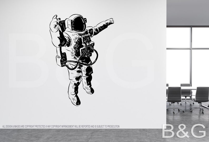 Astronaut Decal Astronaut Sketch Vinyl Sticker Hand Draw | Etsy