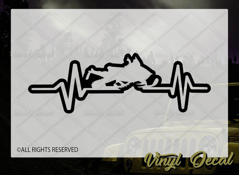 Snowmobile Vinyl Decal Sticker VRS Decal Heartbeat Car - Etsy