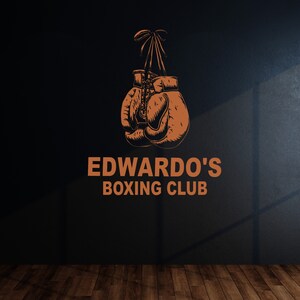 Boxing Sign Vinyl Wall Decal- Custom Name & Text Gym Decor - Boxing ...