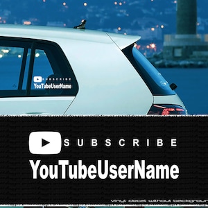 Youtube Custom Channel Name Vinyl Decal - Subscribe Personalized Text ...
