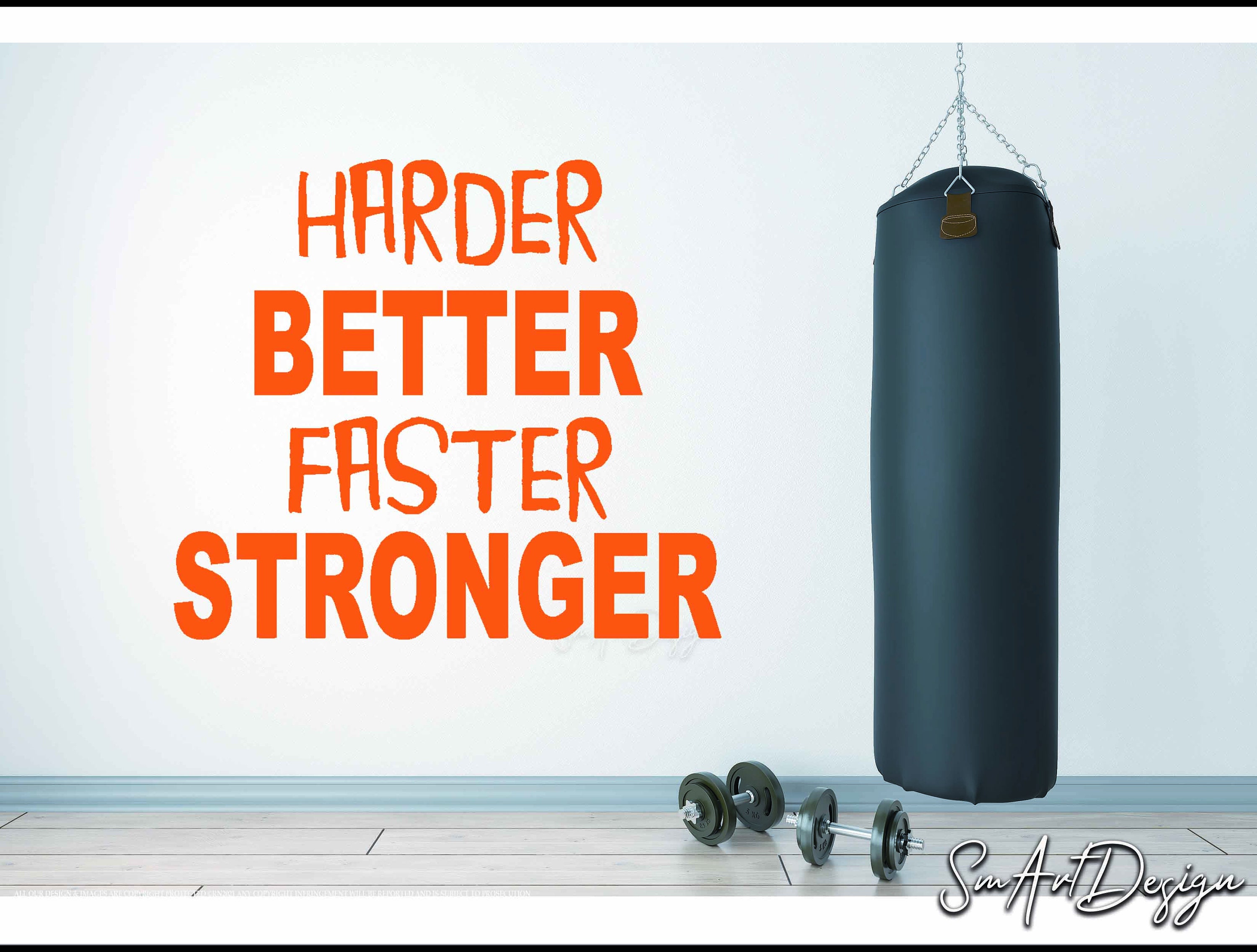 Harder Better Faster Stronger Gym Wall Decal Vinyl Sticker - Etsy