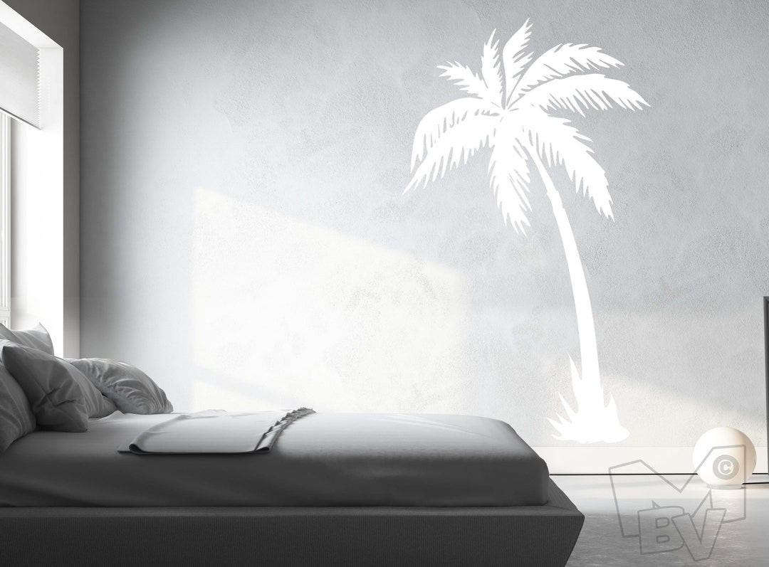 Palm Tree Wall Decal - Wall Decor - Coconut Tree Vinyl Sticker Beach ...