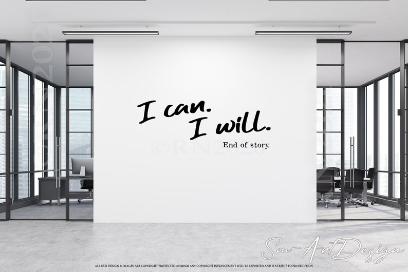 Motivational Wall Decal: I Can I Will - Inspirational Quote - Etsy Canada