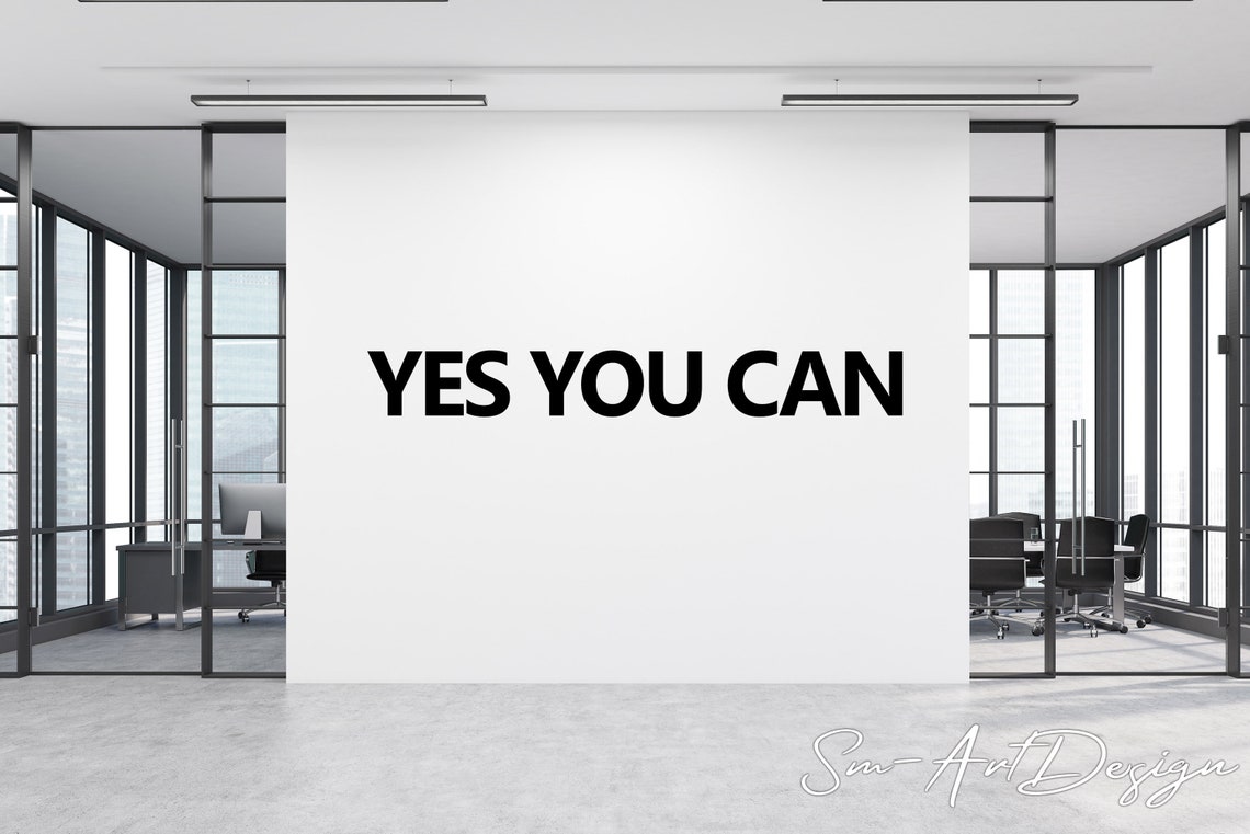 Yes You Can Motivation Wall Vinyl Decal Inspirational Gym - Etsy