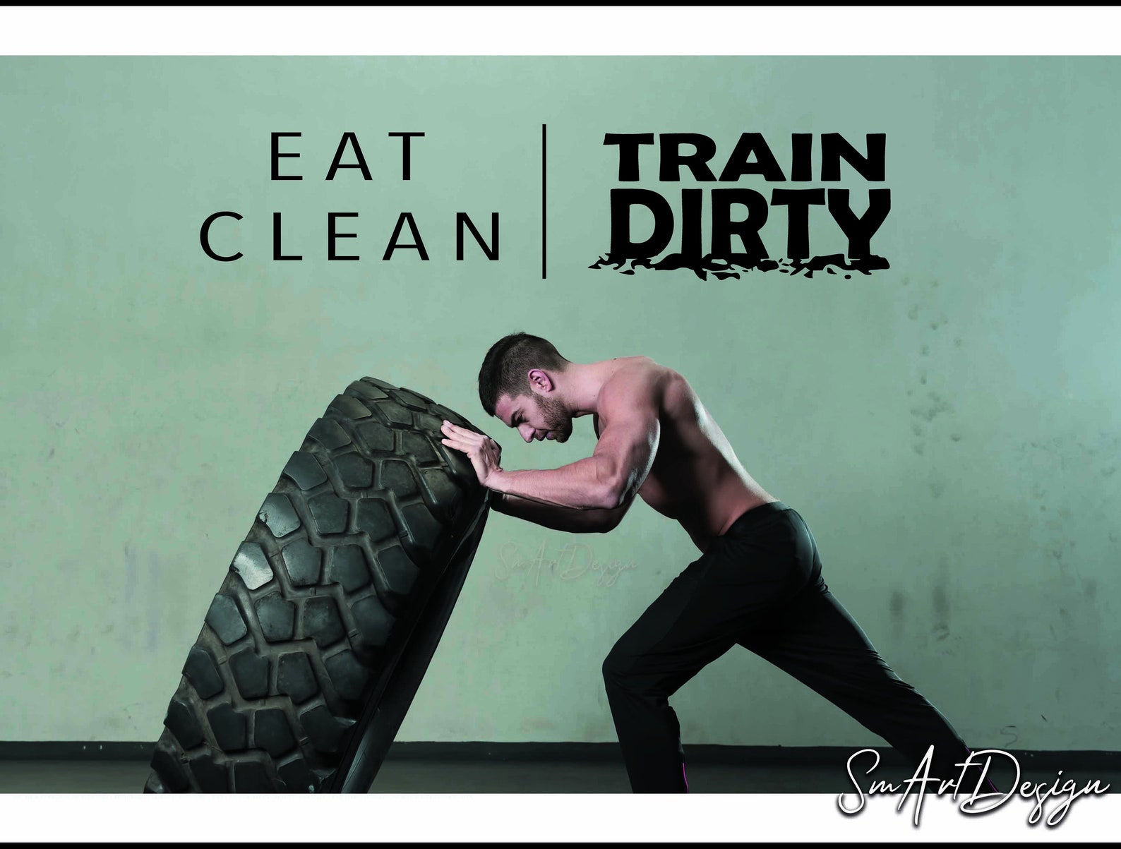 Eat Clean Train Dirty Gym Wall Decal Sticker Health and - Etsy