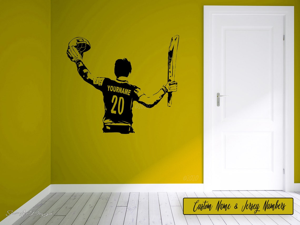 Cricket Wall Art Decal Custom Name Cricket Player Wall - Etsy UK