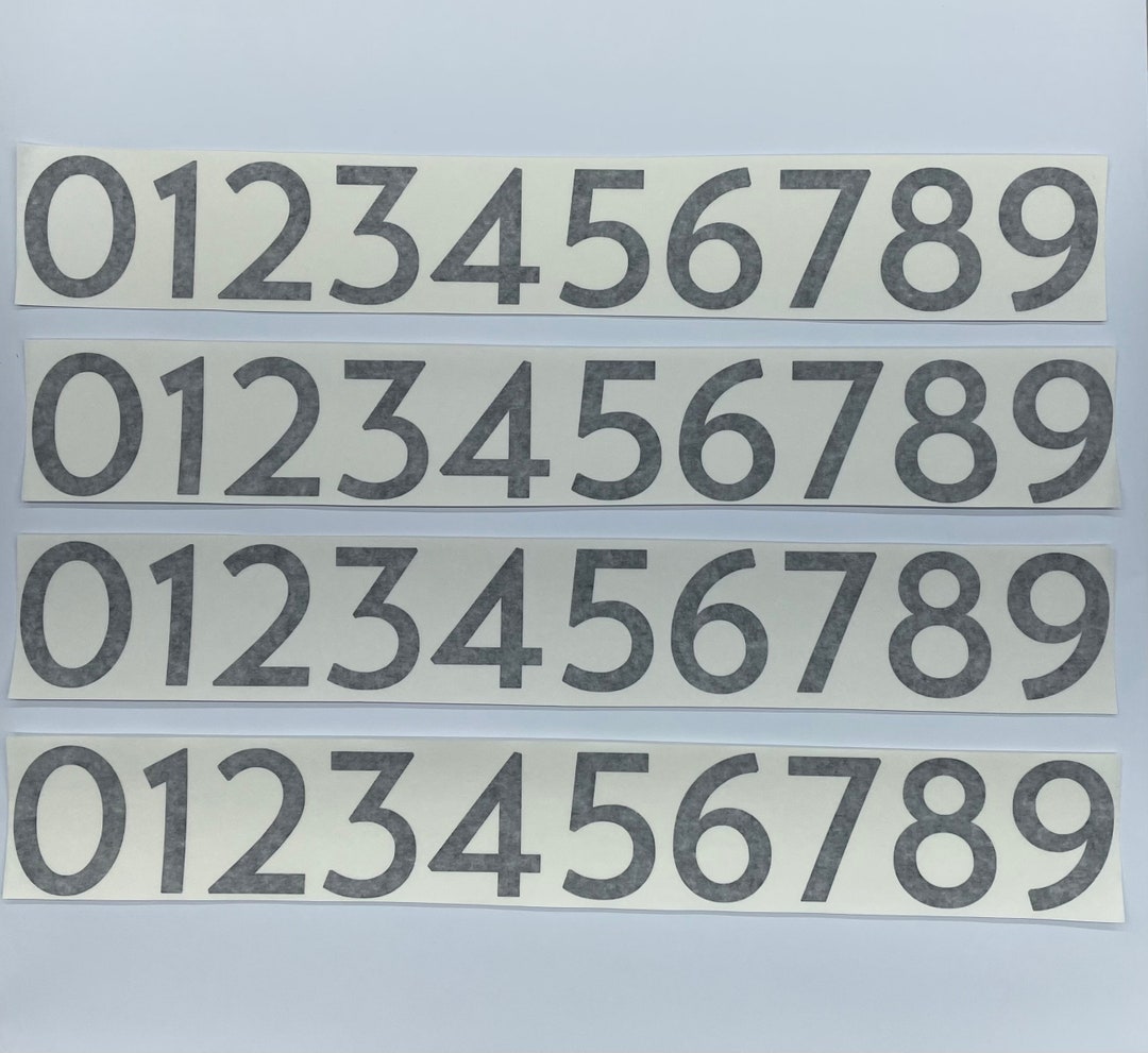 Numbers Vinyl Decals 40 Digits 4x 012345679 Weatherproof sun Water Cold ...